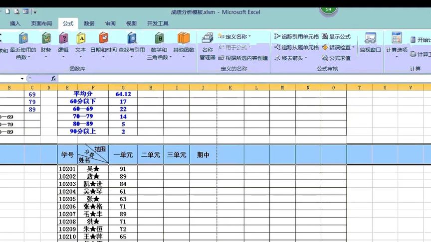 学生成绩分析模板制作