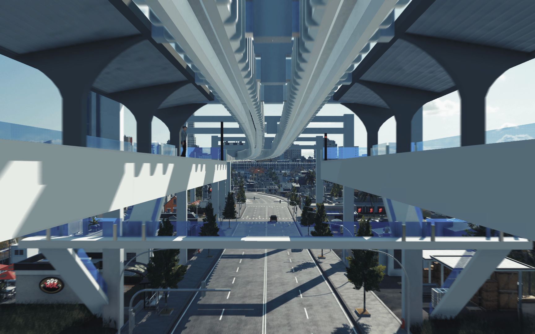 烟台单轨电车前面展望【Transport Fever 2 渤海系列】