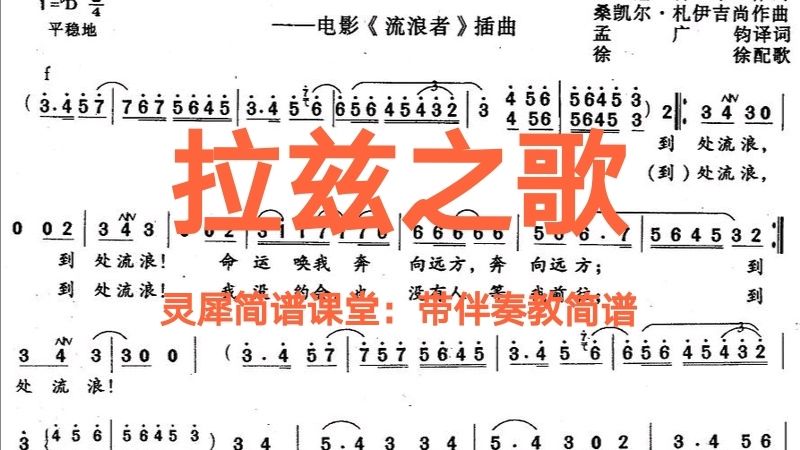 印度经典老歌,电影《流浪者》插曲《拉兹之歌》黑鸭子有声简谱版