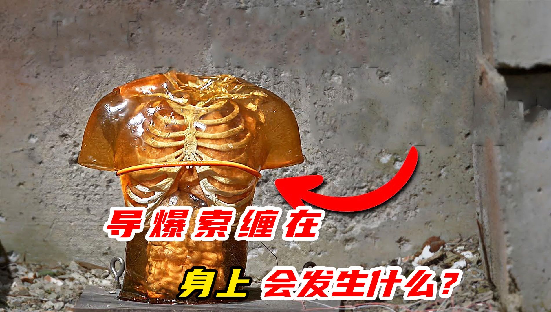 导爆索缠在身上会发生什么?威力惊人的导爆索#涨知识 #武器科普 #...