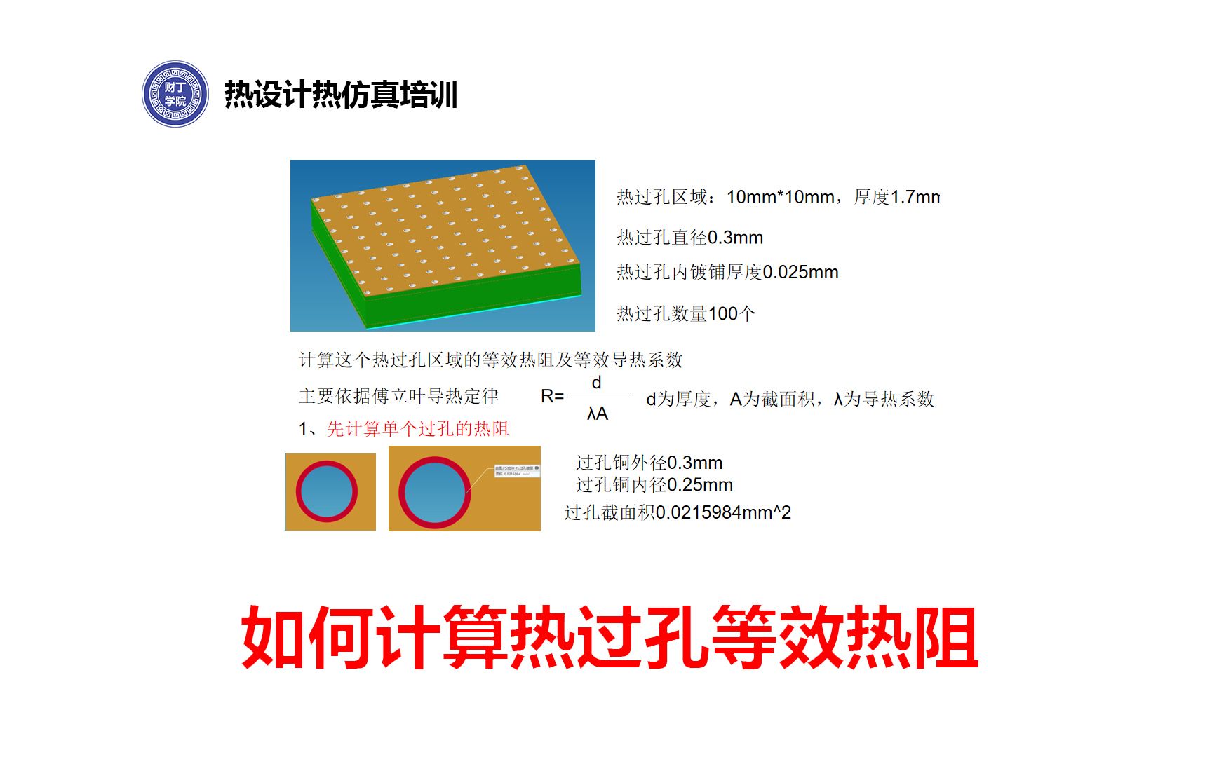 热设计-如何计算热过孔的等效热阻及导热系数