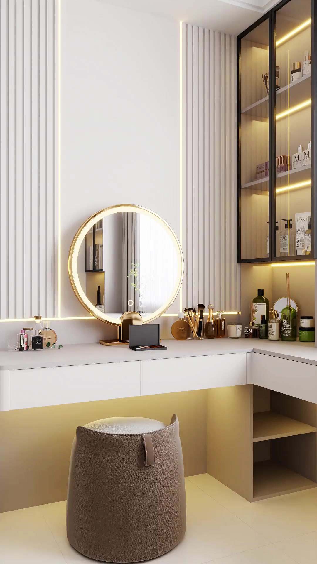 ...#卧室书桌柜设计#书柜梳妆台一体设计#效果图代画设计#衣柜搭接...