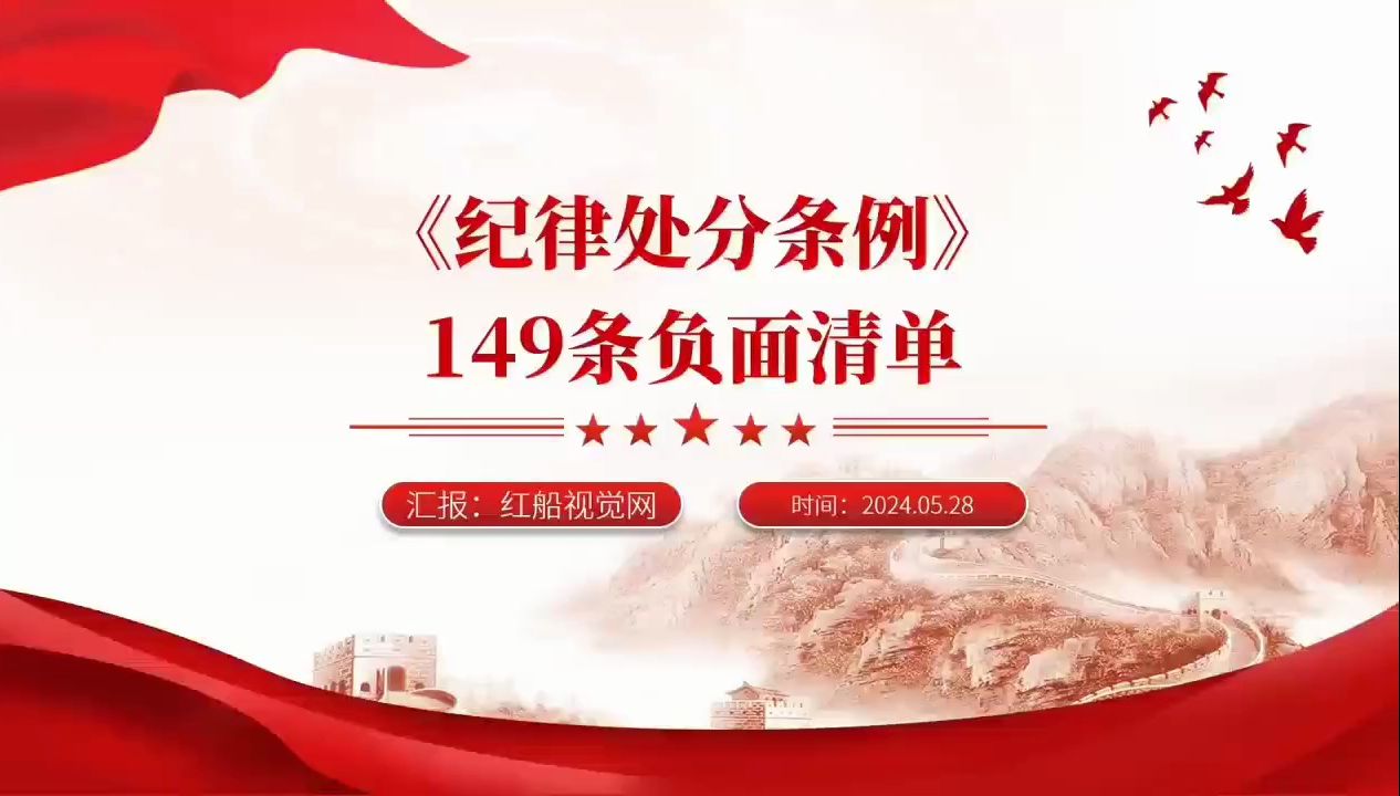 党纪学习教育PPT:149条《纪律处分条例》负面清单