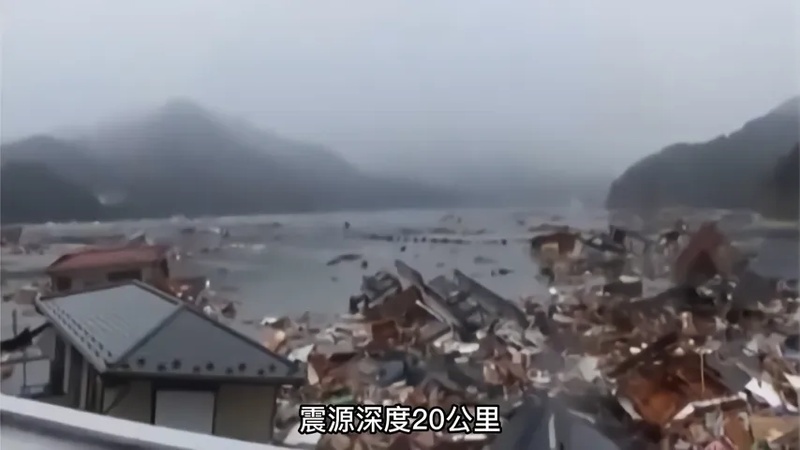 2011年日本9级大地震真实画面,海啸席卷城市,现场宛如世界末日
