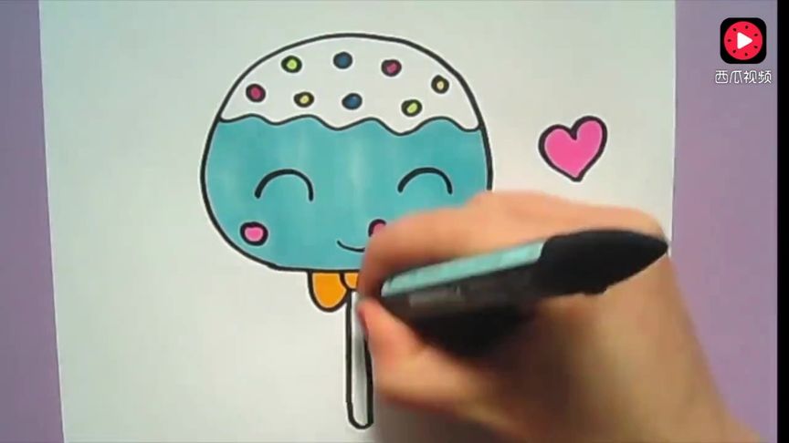 儿童简笔画大全教程彩色笔画,超可爱的棒棒糖