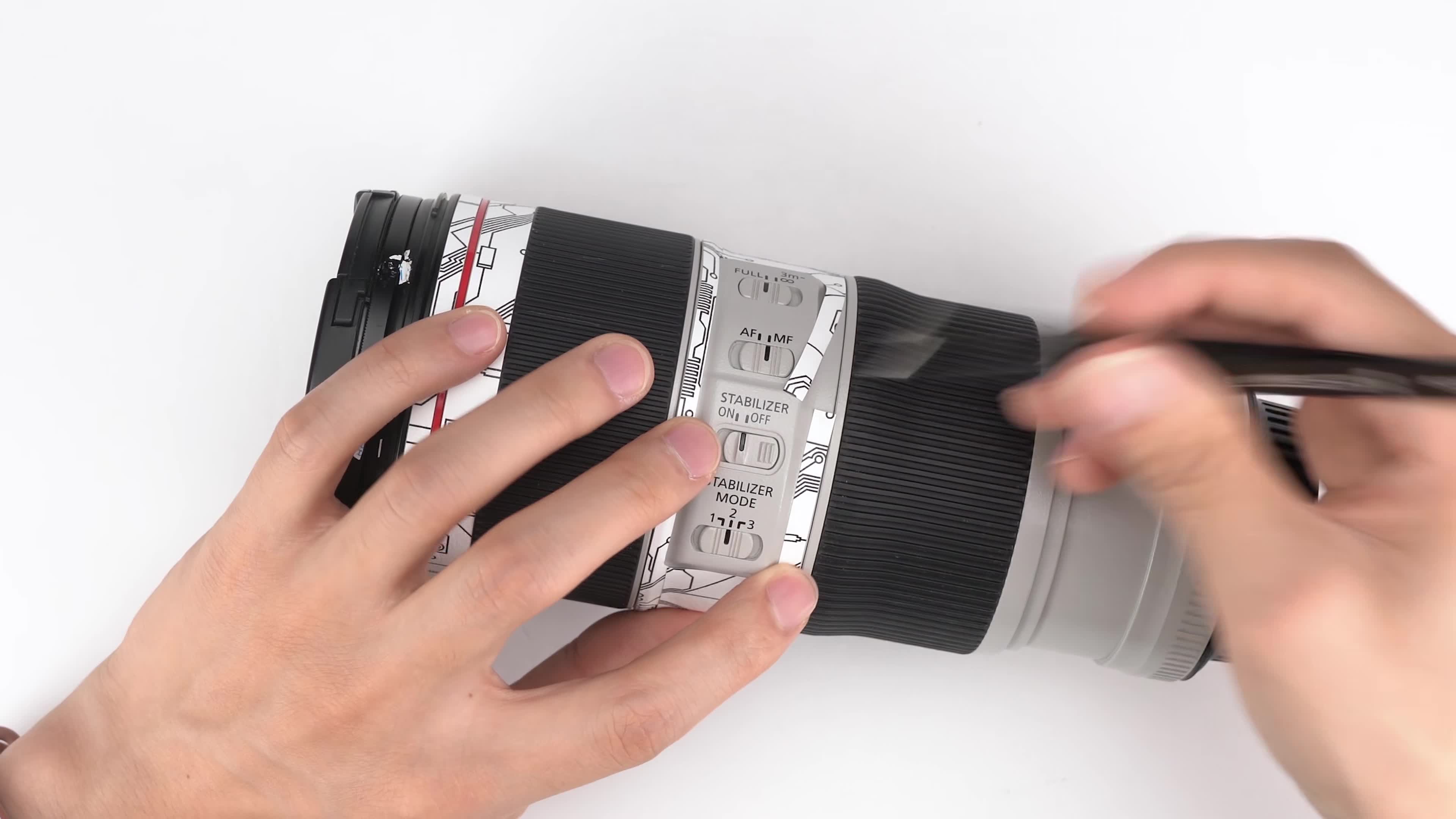 佳能EF 70-200mm f/4L IS II USM二代 贴膜教程 70200 F4保护贴纸