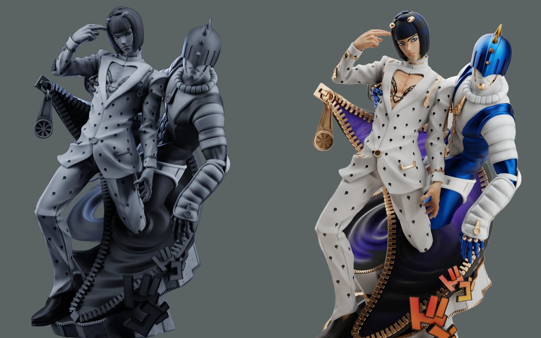 【Zbrush动漫角色模型制作】全流程保姆级详细制作,jojo-布鲁诺.布加...