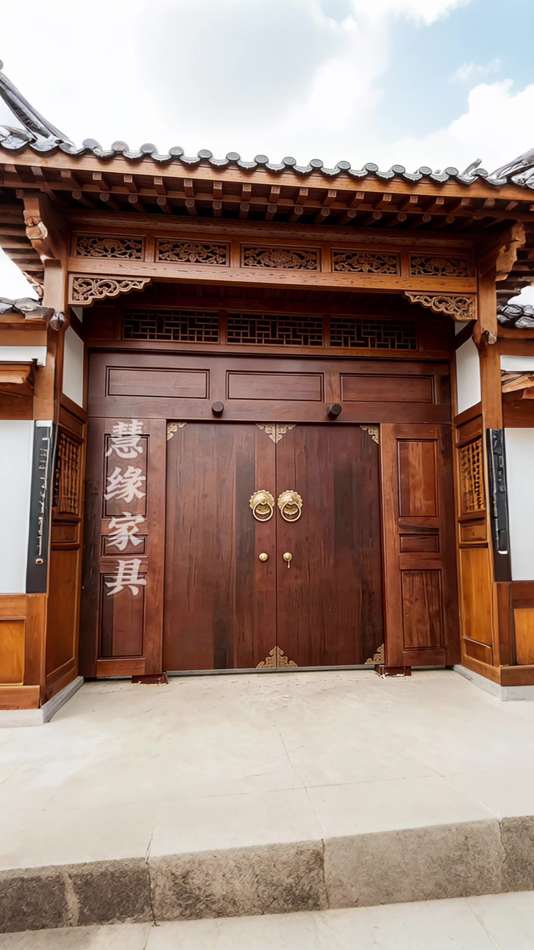 实木仿古木门将军门制作工艺#将军门#庭院大门#仿古木门#自建房大门