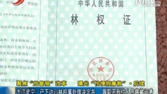 九江武宁:已下达山林权属处理决定书 履职不到位人员将被问责