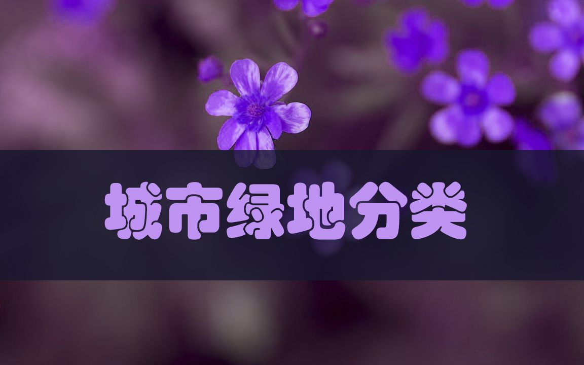 城市绿地分类一