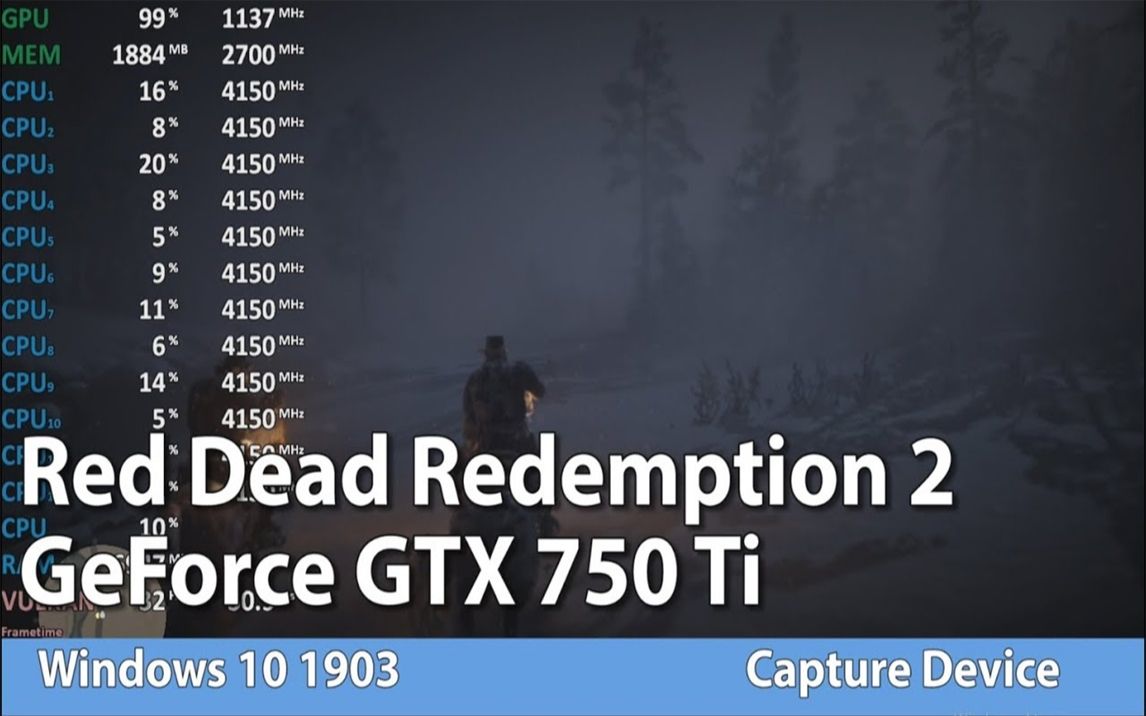 《荒野大镖客:救赎2》PC版性能测试(768P分辨率) GTX 750Ti + R5 ...