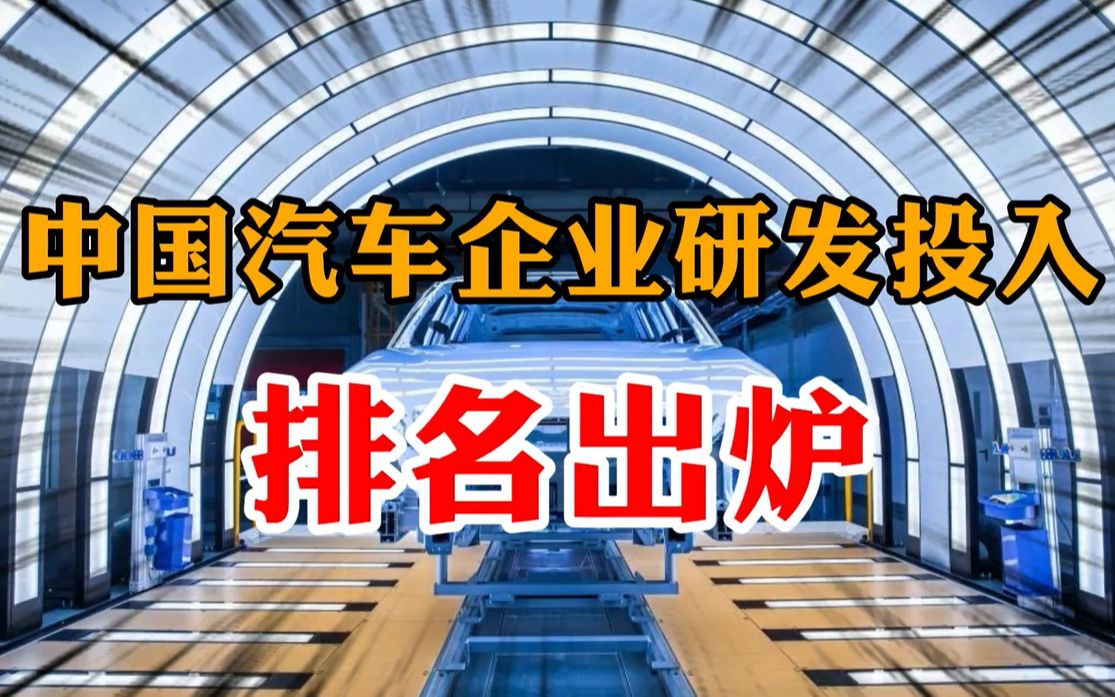 中国车企投入对比!研发费公布:小鹏第10,蔚来第8,比亚迪第2