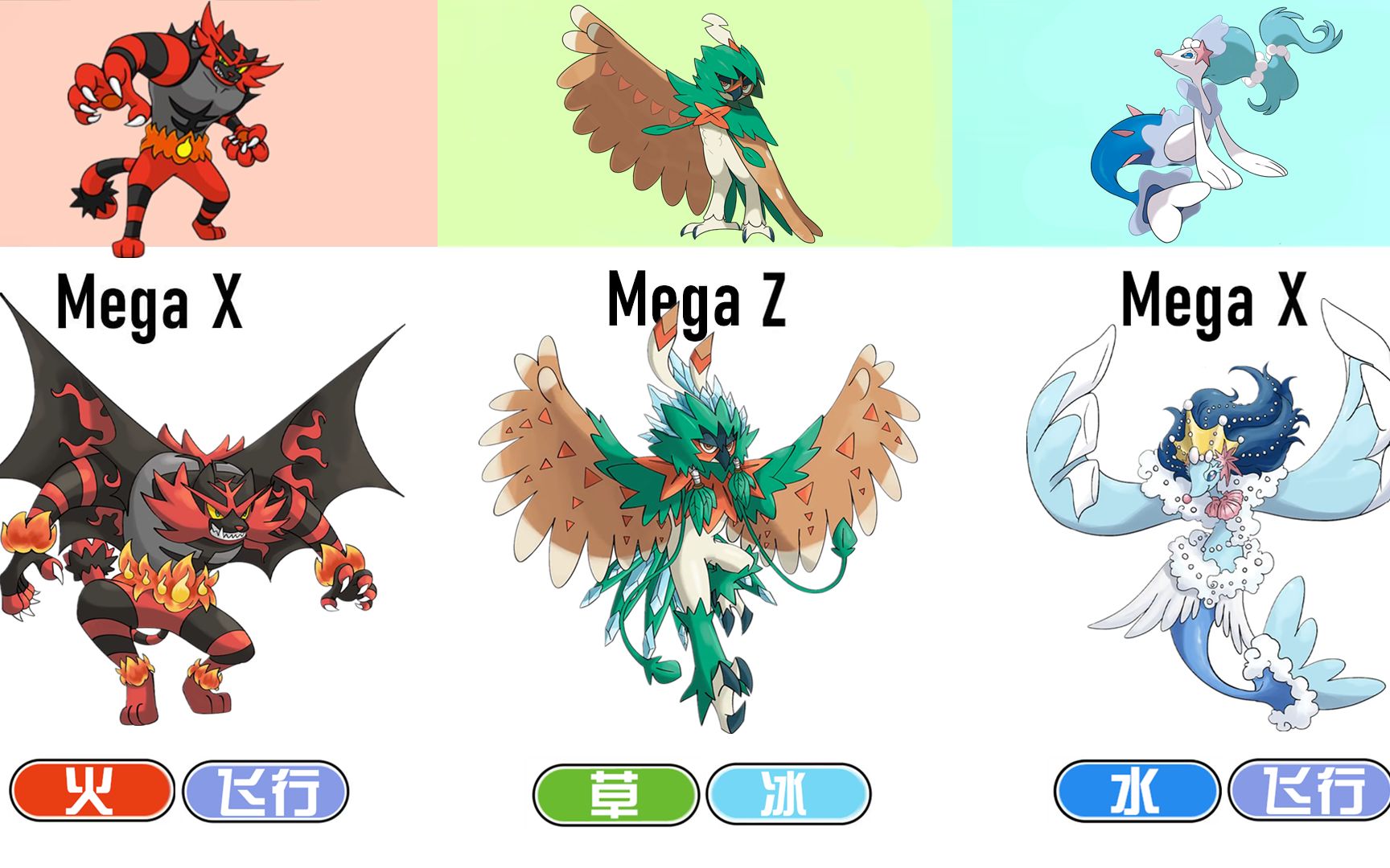 狙击树枭、炽焰咆哮虎、西狮海壬“XYZ”超进化