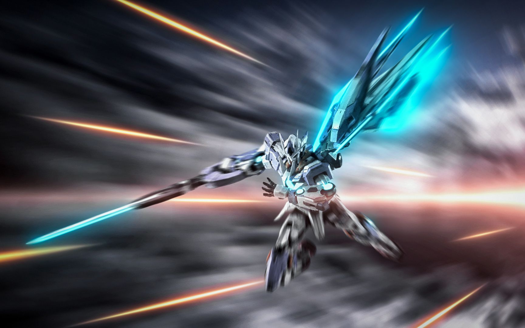 高达模型PS后期教程:飞驰的00Q