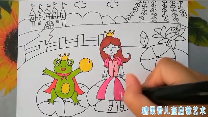 创意儿童画青蛙王子简笔画漫画卡通动漫宝宝学画画绘画亲子育儿