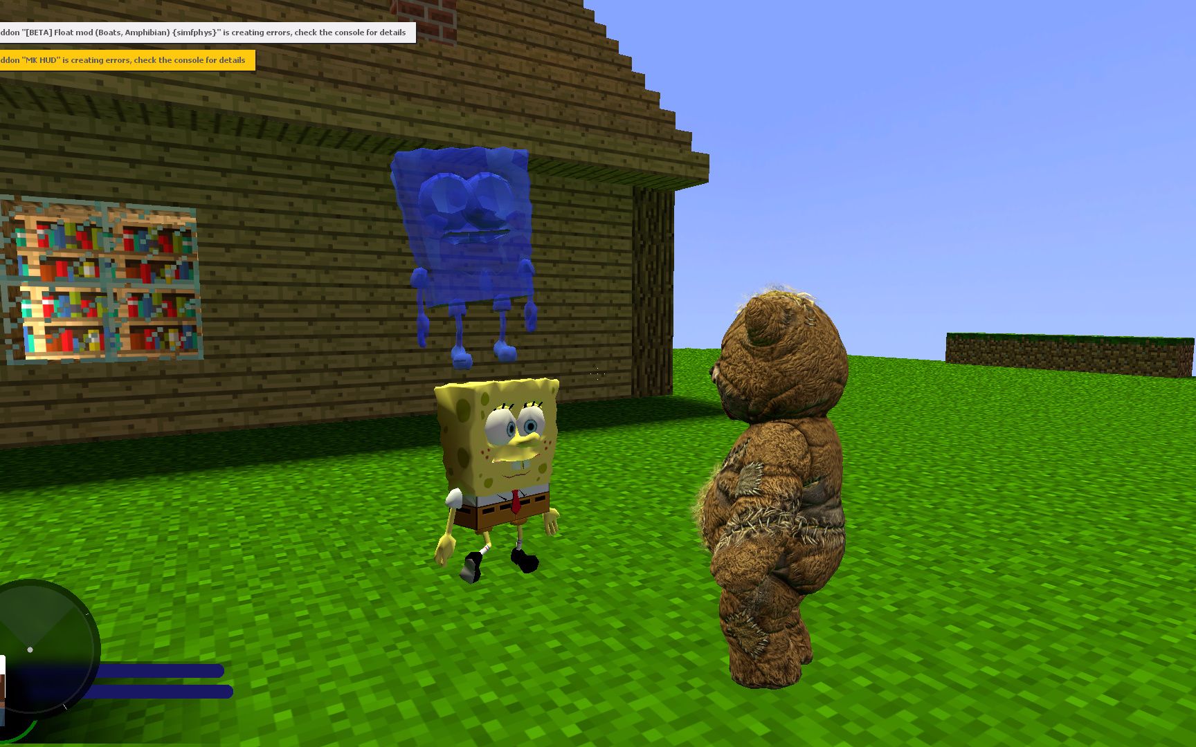 我的世界 午夜熊把海绵宝宝的灵魂吓出来了