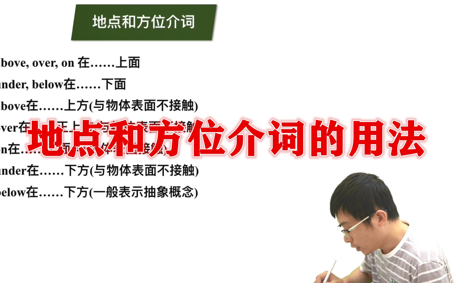 初中英语:5个常见的地点和方位介词用法,记住很实用!