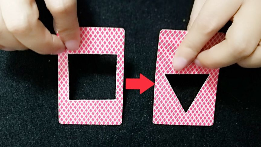 轻轻摸一下正方形就变成了三角形,怎么做到的?揭秘后方法很简单