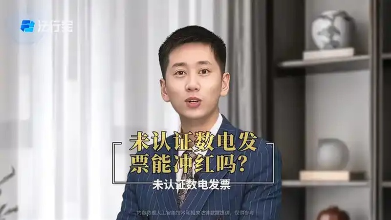 未认证数电发票能冲红吗