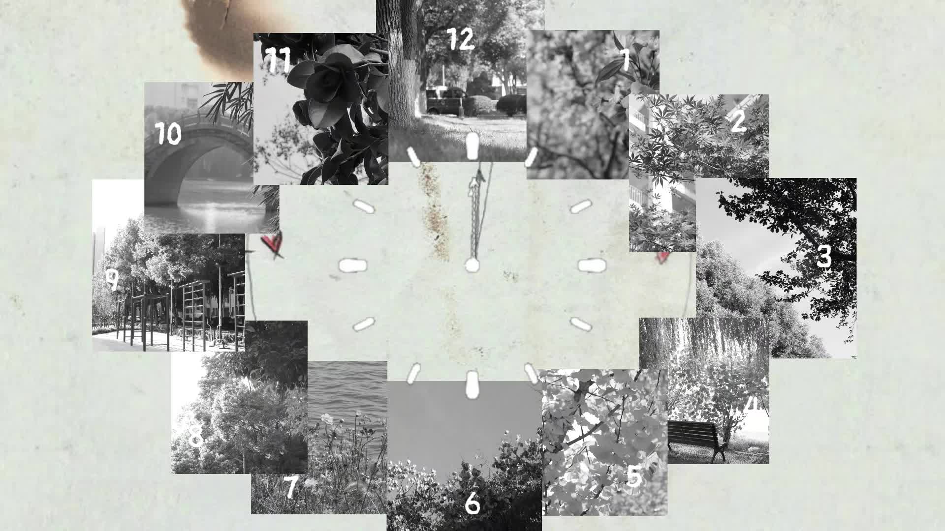 “时光织景,时钟的指针转动,将黑白的景致晕染成四季的斑斓。在这帧...