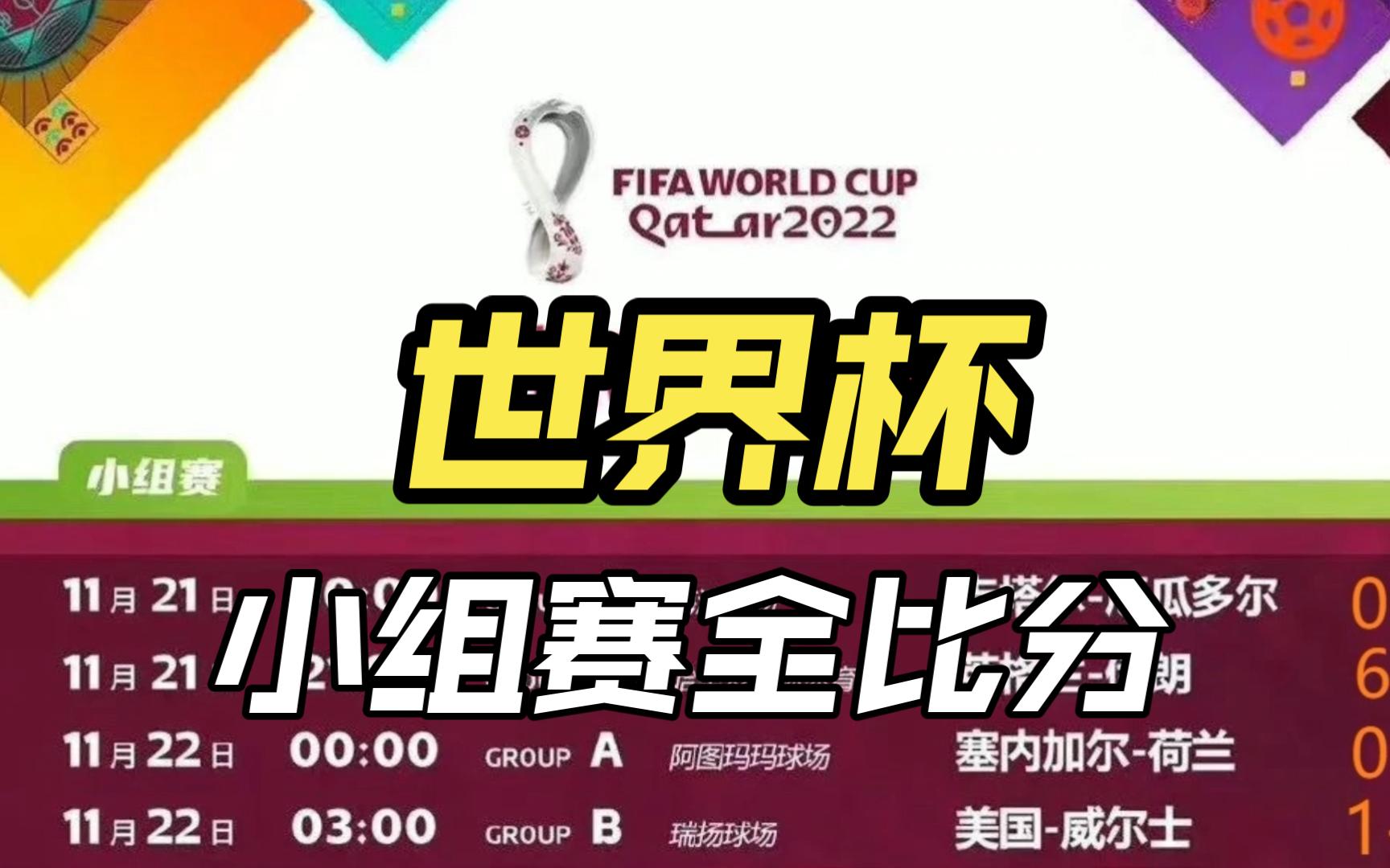 2022卡塔尔世界杯小组赛全部比分