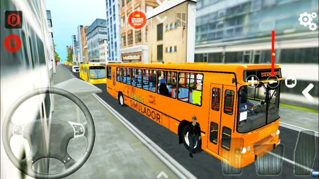 狭窄街道模拟驾驶公交车小游戏