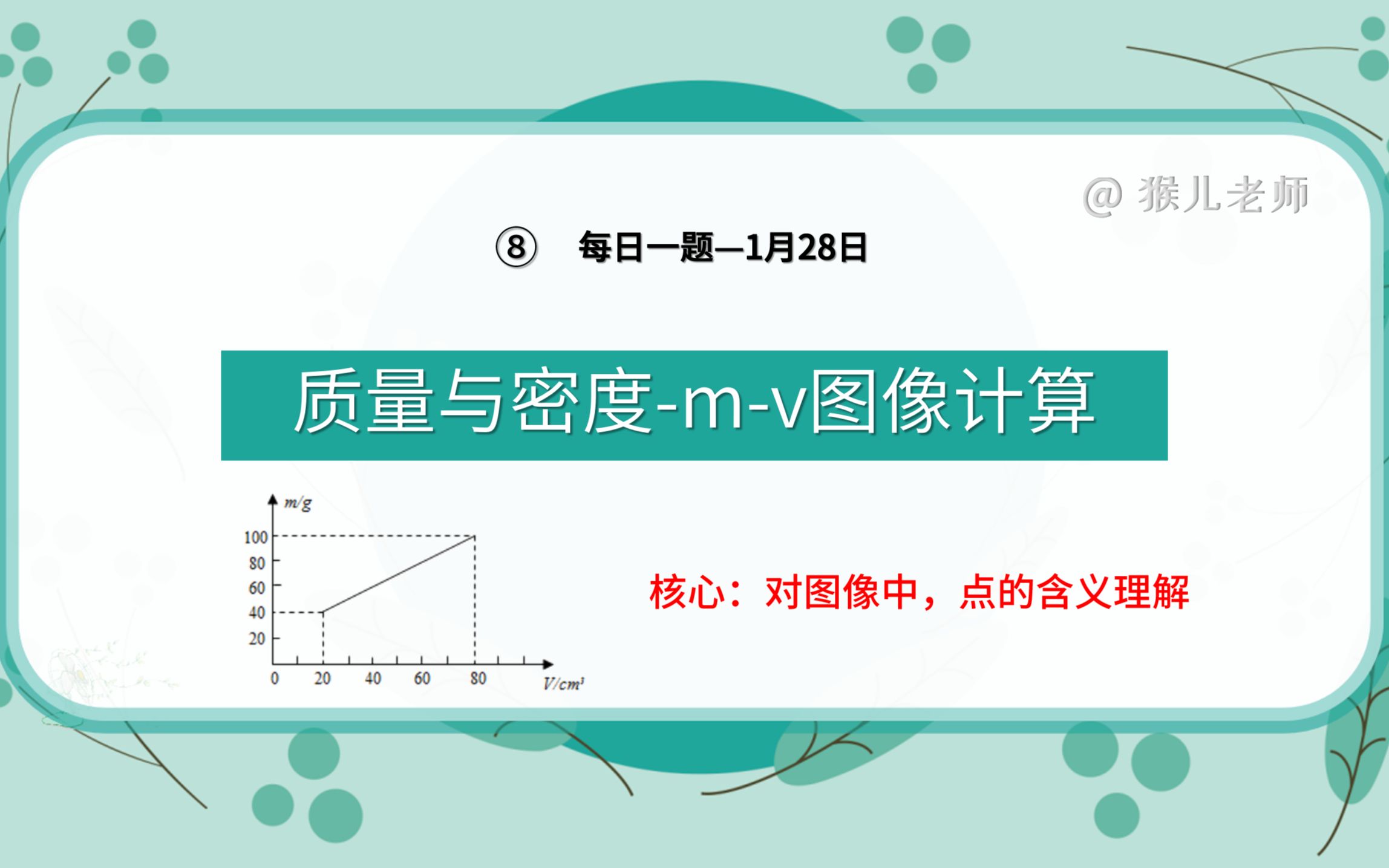 【初二物理】每日一题,m-V图像的密度计算,两种方法,一种常规,一种秒解