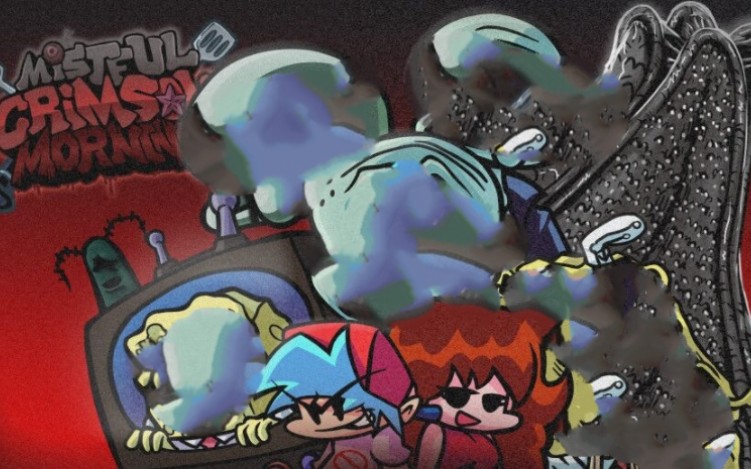 FNF超优质模组,深红模糊的早晨正式版更新全流程!