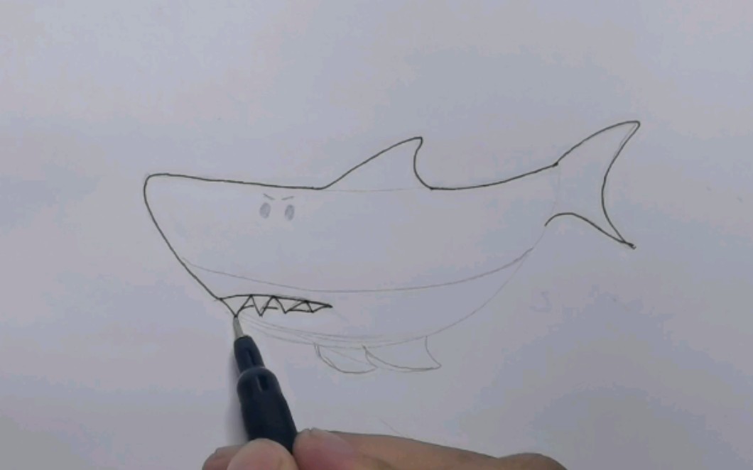 都知道鲨鱼可怕,但是怎么画就不懂了吧,看过来让我们瞧一瞧啊sir