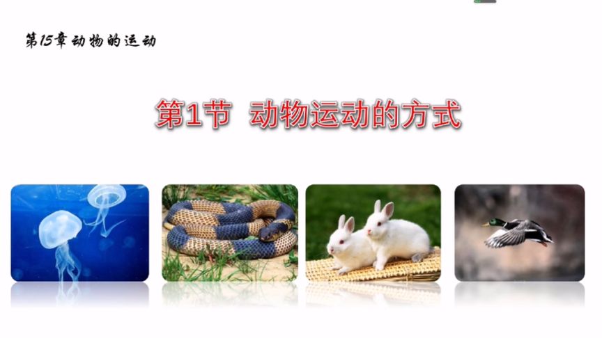 八年级生物15章第一节动物运动的方式