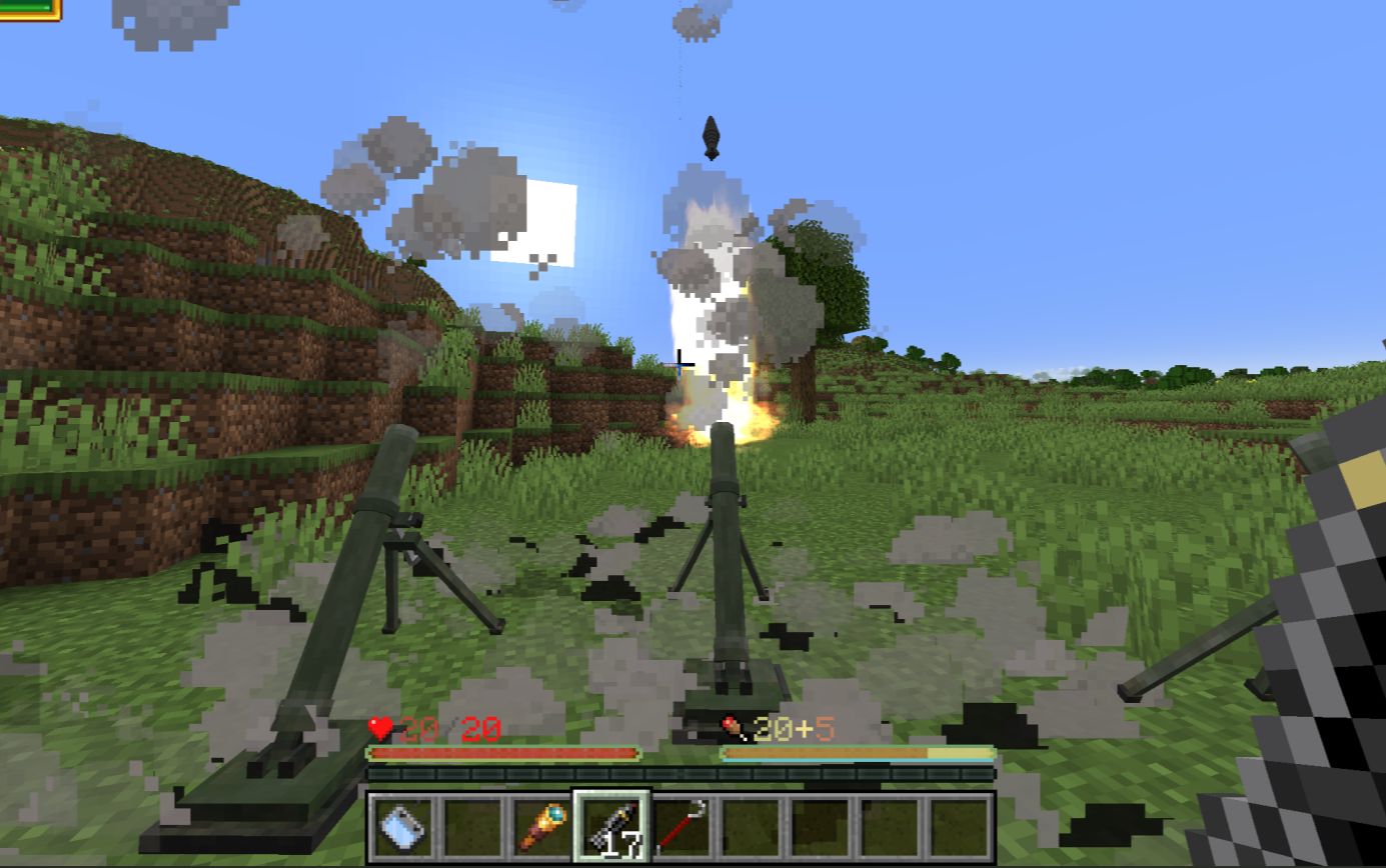 MC1.20.1枪械模组《卓越前线》攒劲的迫击炮火力打击