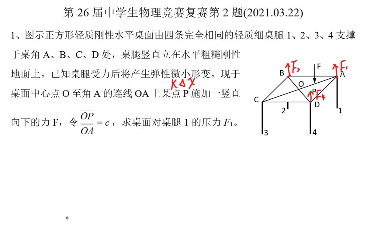 利用约束条件简单计算解决第26届中学生物理竞赛复赛力的平衡问题