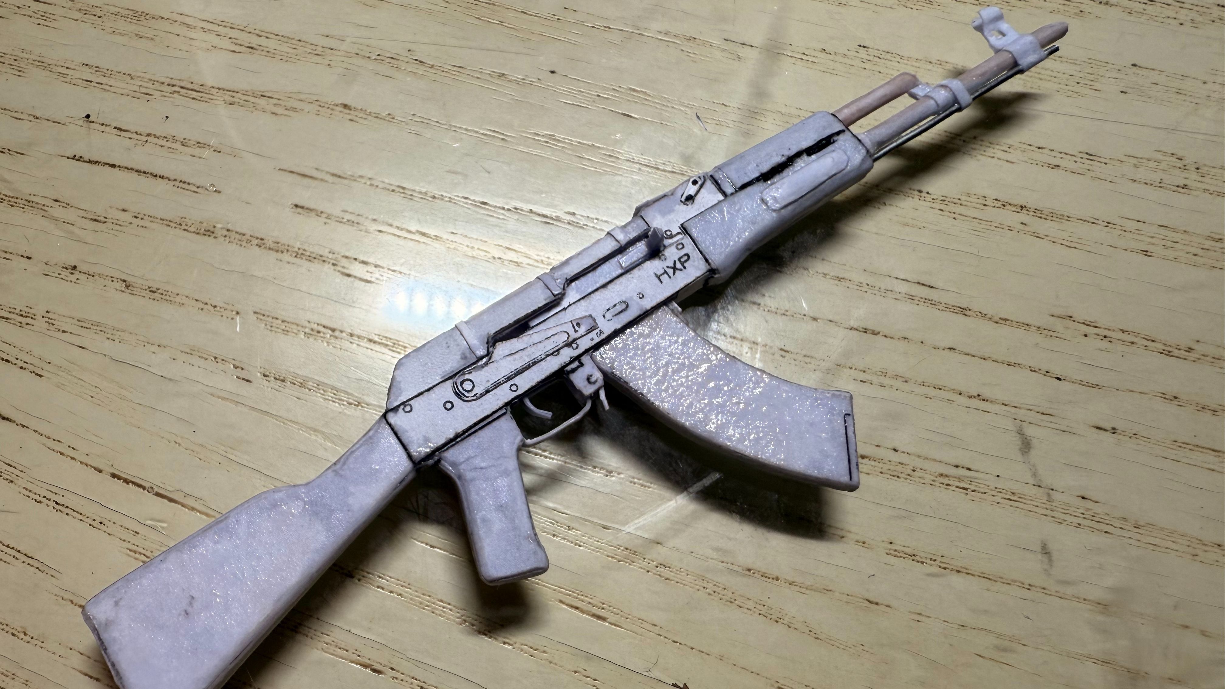 搓把迷你AK纸模分几步?【纸模枪教程】