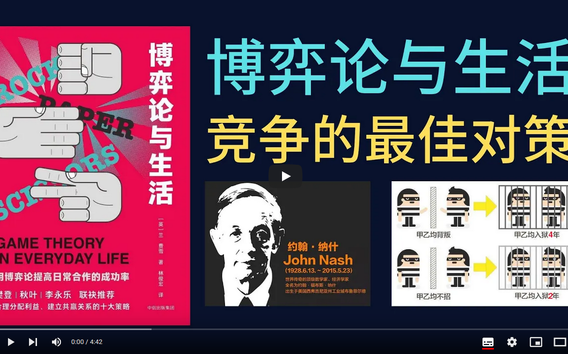 《博弈论与生活》面对各种竞争和冲突,最佳的应对策略是什么