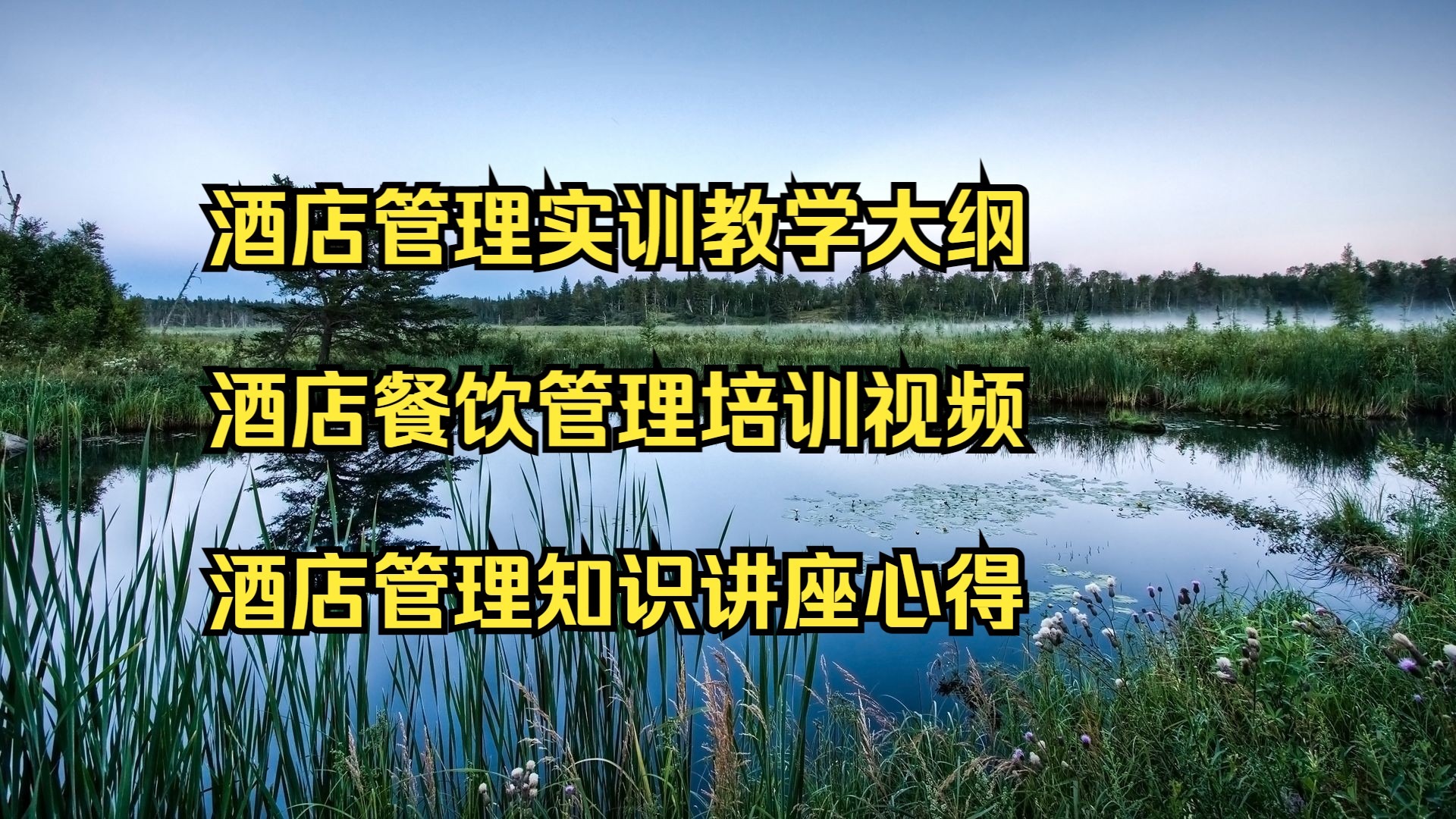 酒店管理实训教学大纲 酒店餐饮管理培训视频 酒店管理知识讲座心得