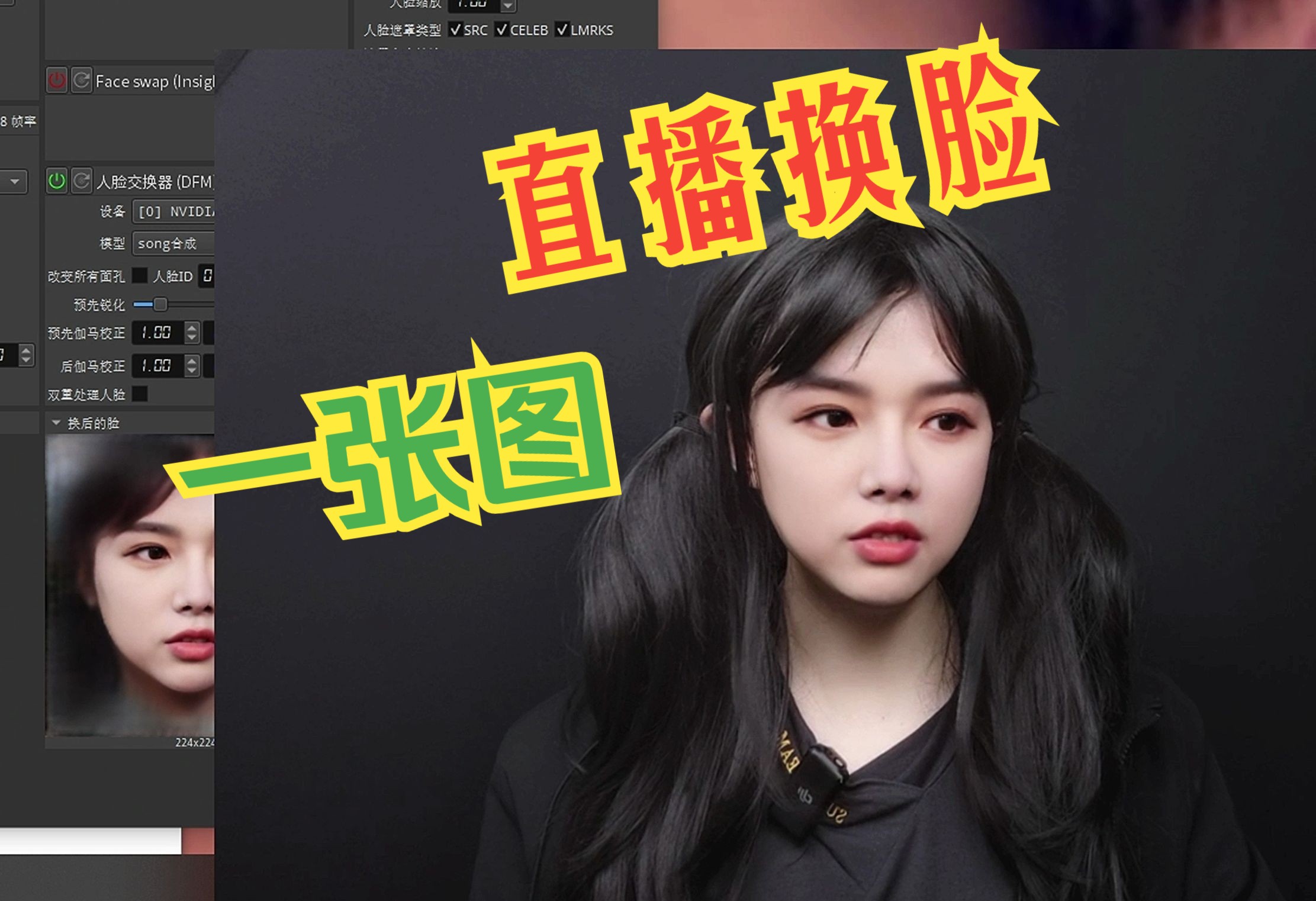 ...一张图也能直播换脸?AI直播换脸,换脸教程,deepfacelive ai教学 换脸...