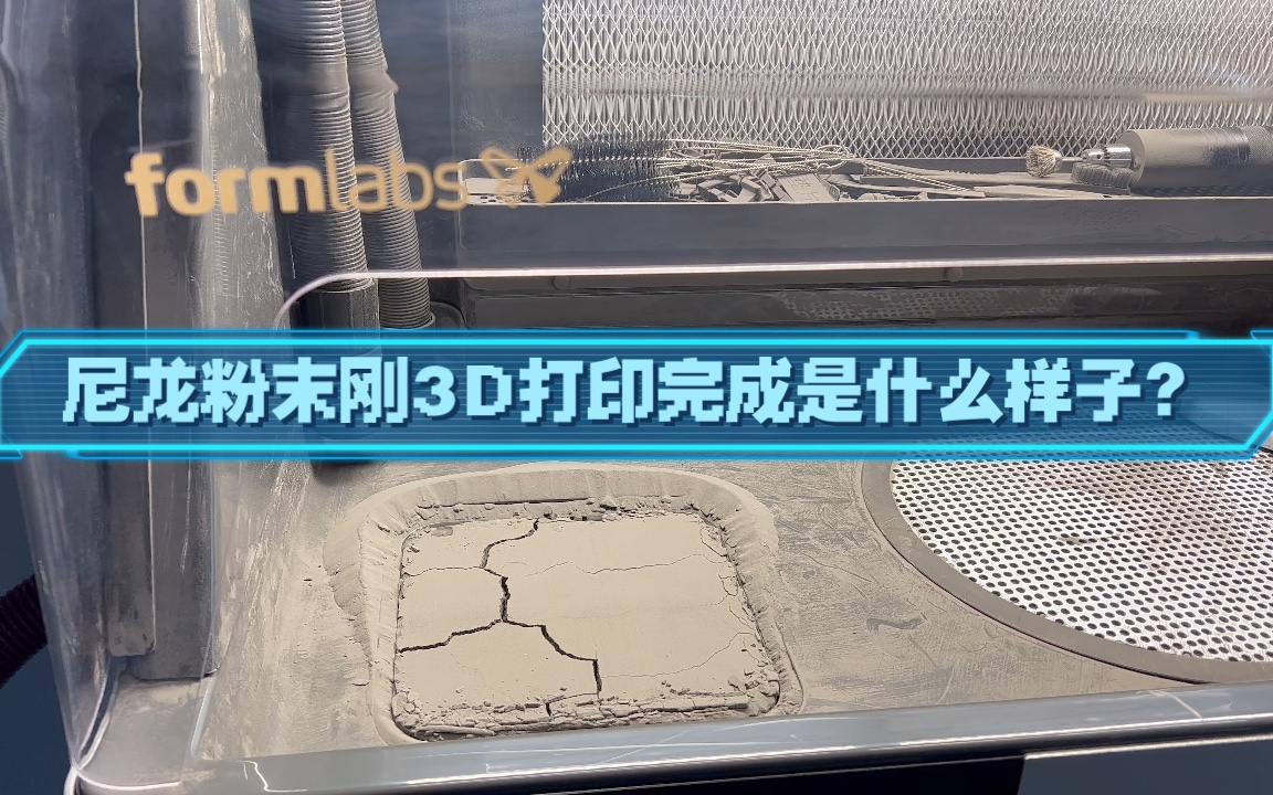 SLS尼龙3D打印在刚完成时是什么样子?