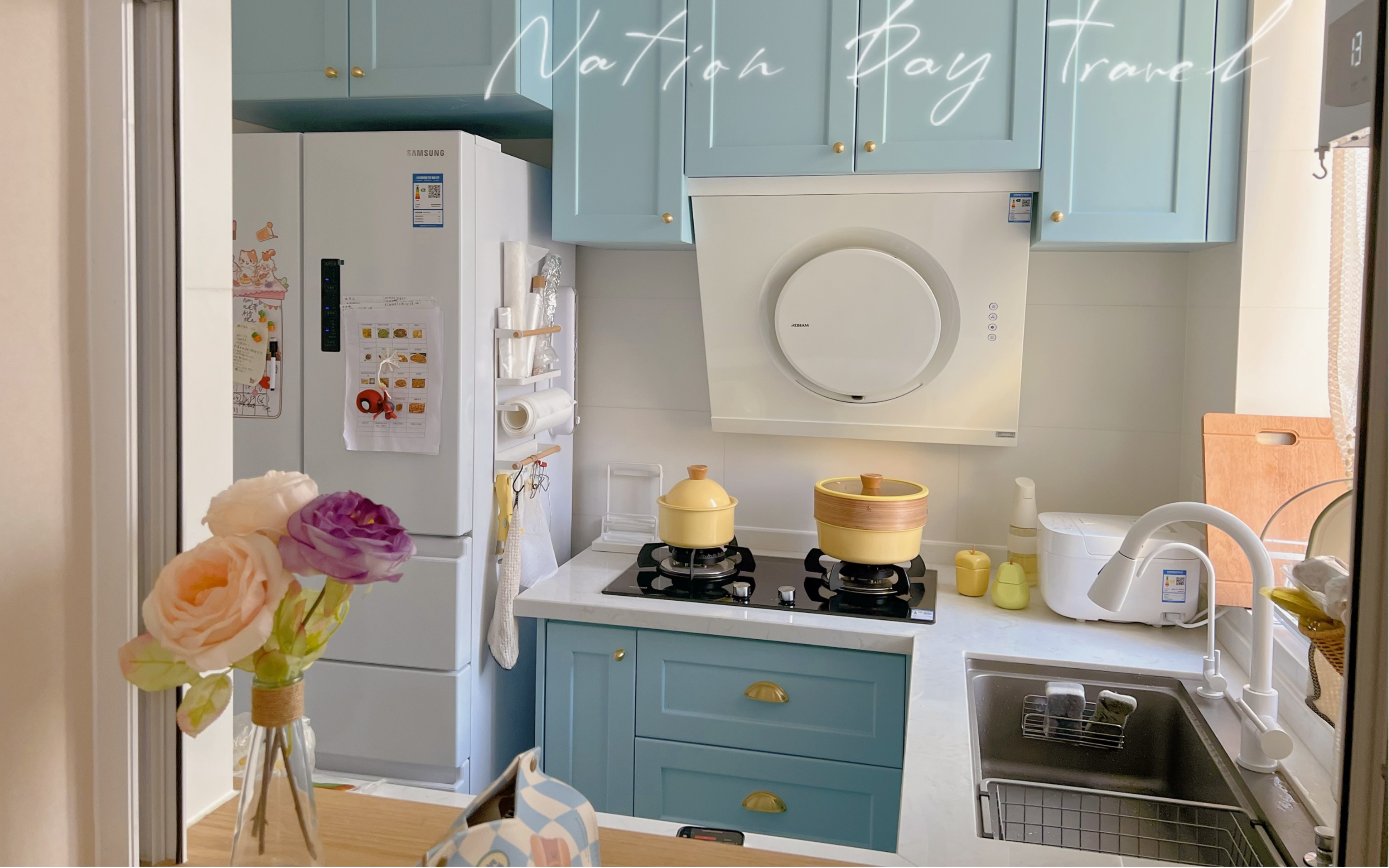装修日记|参观我的蓝色系可爱小厨房
