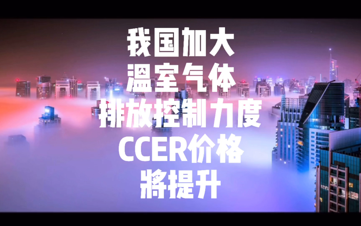 我国加大二氧化碳排放控制力度 碳配额收紧 碳价长期看涨