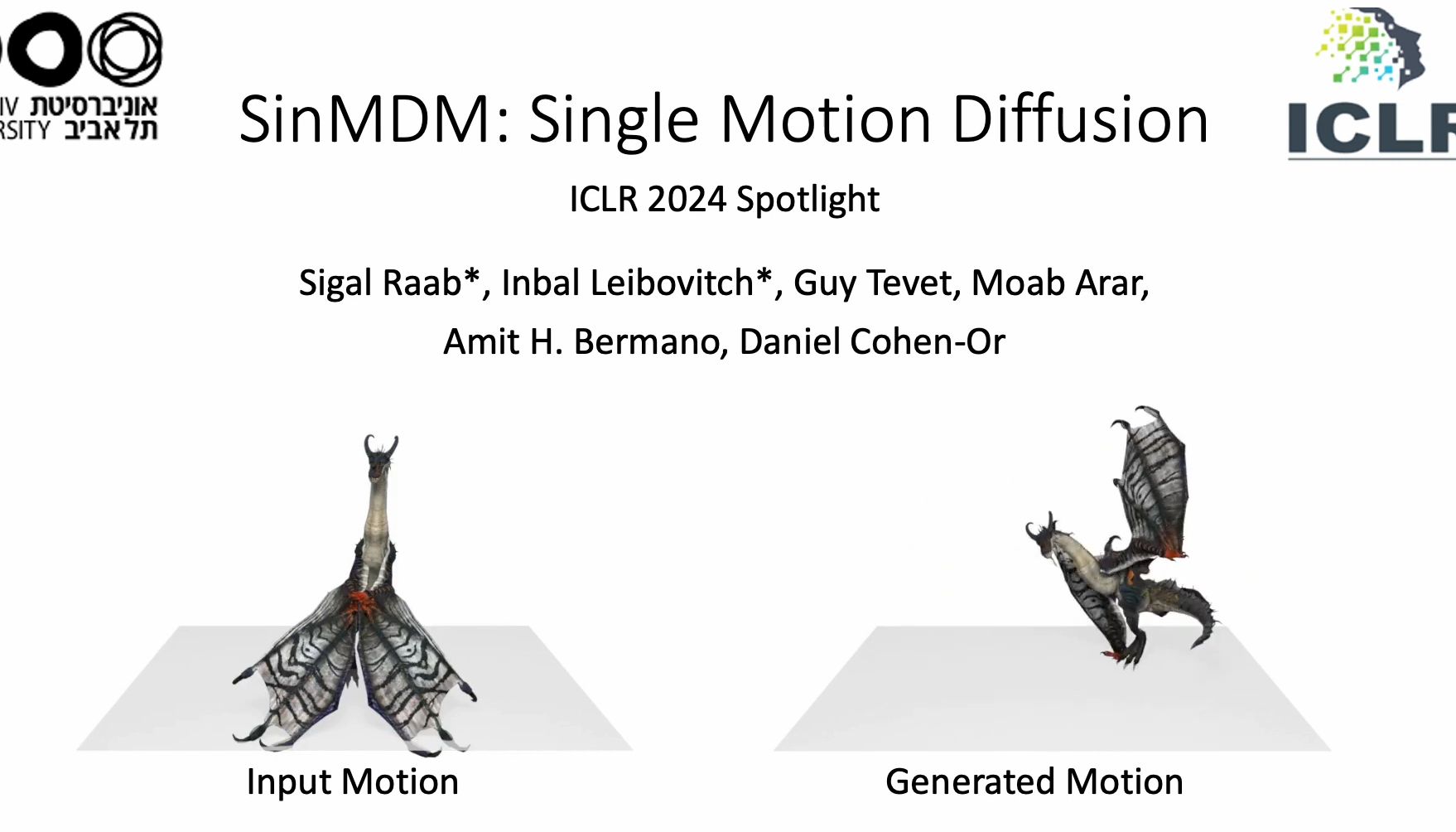 ICLR 2024 Spotlight 扩散模型用于运动生成