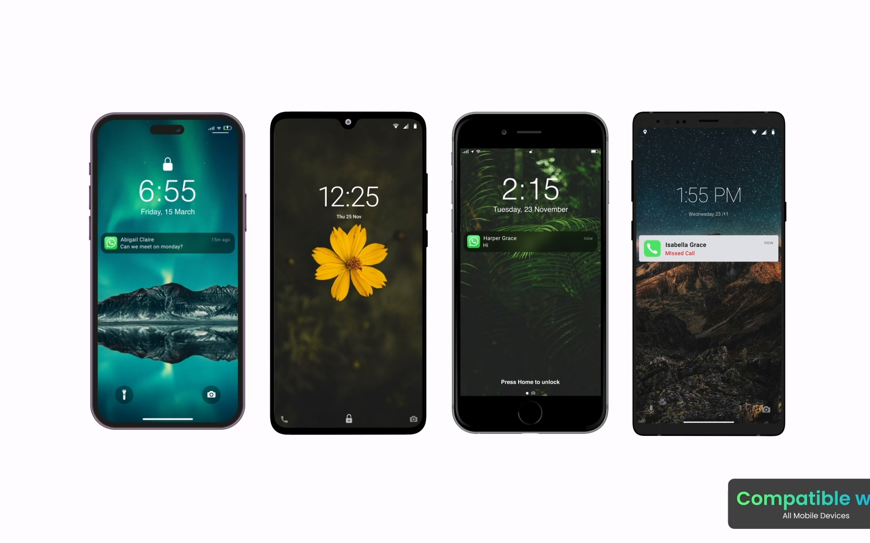 AE模板-苹果安卓手机锁屏界面制作工具 通知弹窗消息弹窗 不包含演示...