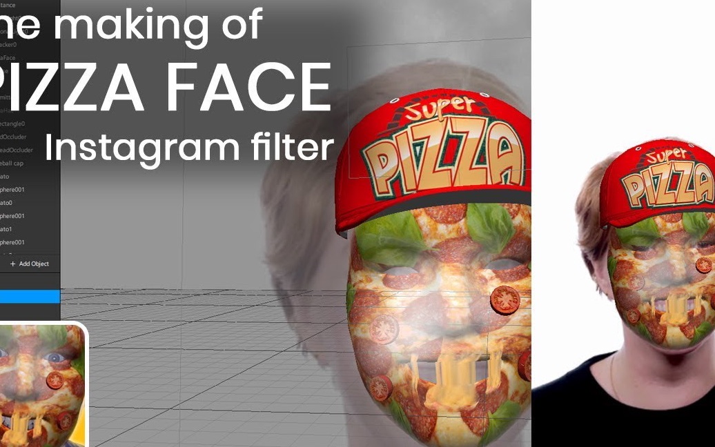 PIZZA FACE Instagram过滤器-如何使用Spark AR Studio制作?