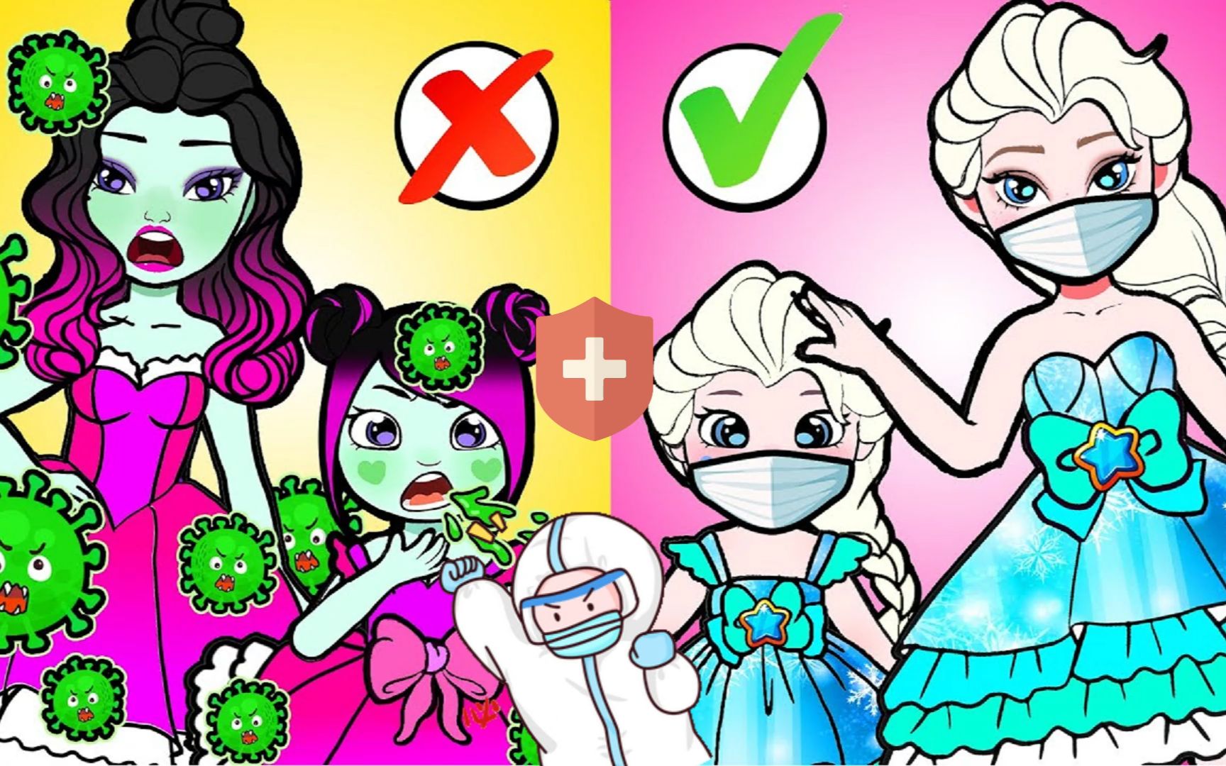 定格动画:病毒侵袭使医院崩塌,女孩和医生众志成城抢建医院战胜病毒