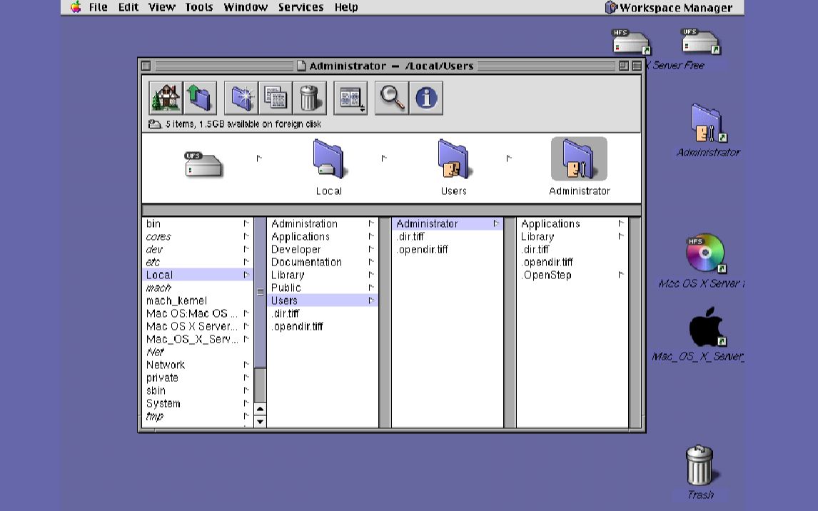 你从未见过的早期MacOSXServer1.2系统