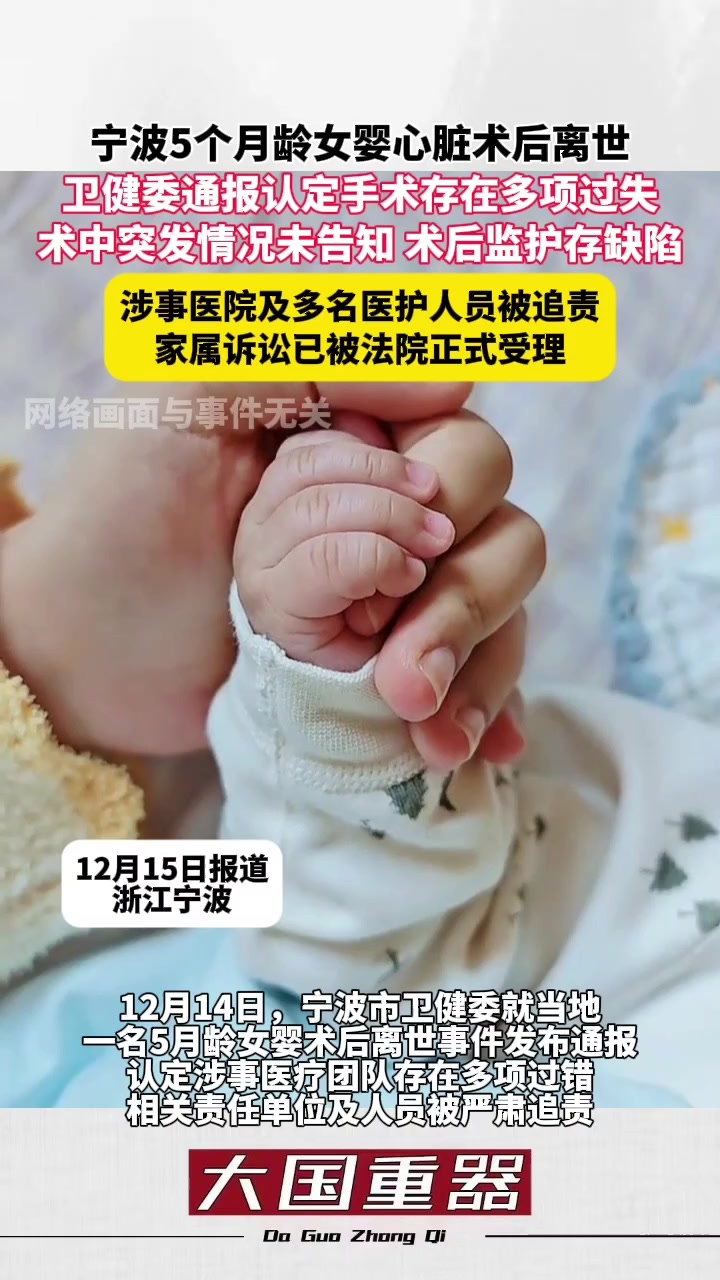 ...人员被追责,家属诉讼已被法院正式受理#医疗事故 #心脏手术 #婴儿
