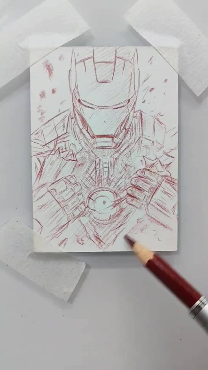 教你画钢铁侠 听说你还不会画钢铁侠 那我"教教"你吧