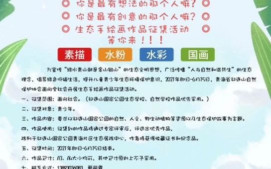 生态手绘画作品征集活动持续进行中!有奖!