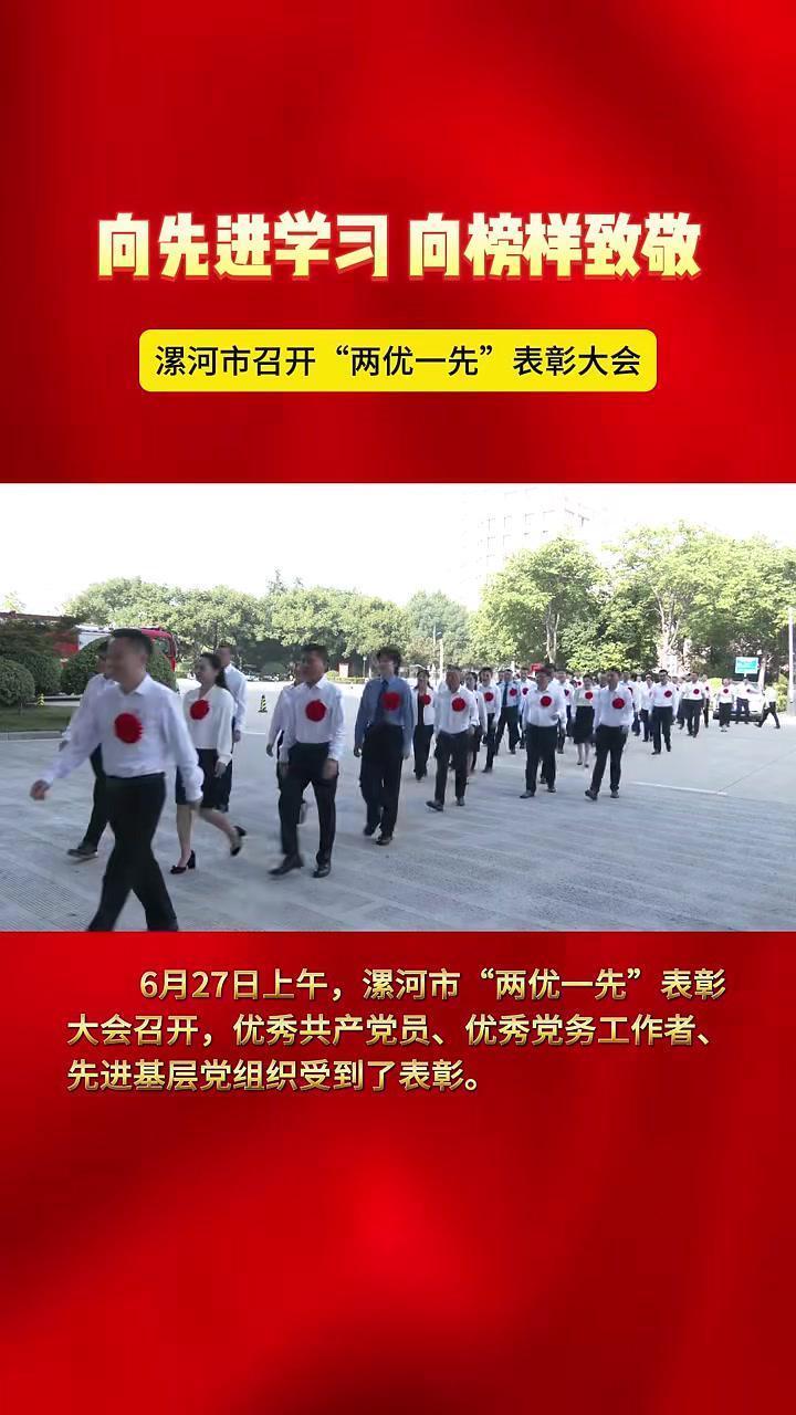 向先进学习向榜样致敬漯河市召开"两优一先"表彰大会