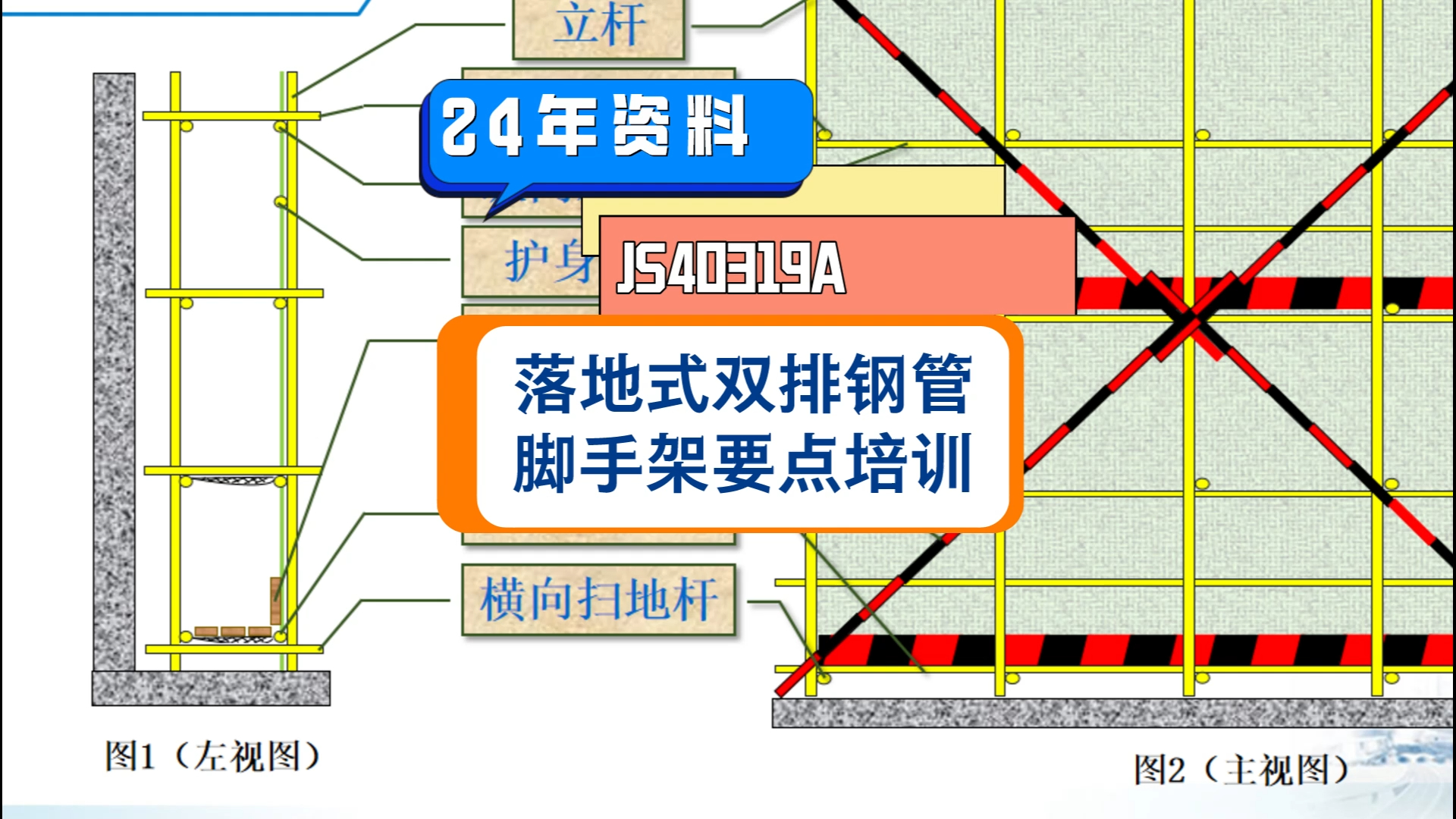 JS40319A-2024落地式双排钢管脚手架知识要点PPT文件,含脚手架...
