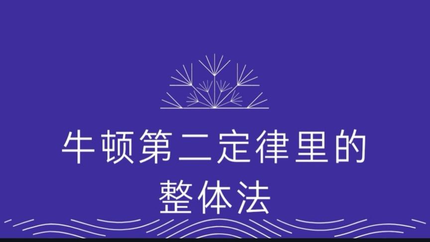 高一物理上册,牛顿第二定律中的整体法应用。